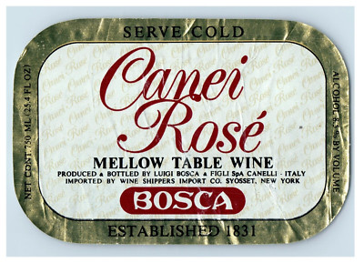 Vintage Canei Rose Mellow Table Wine Paper Bottle Label Original S82E ...