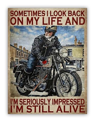 Funny Motorcycle Metal Garage Sign For Shed Workshop Mancave | eBay UK