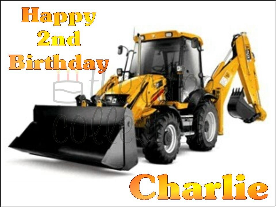 JCB DIGGER EDIBLE ICING CAKE TOPPER / MANY SIZES | eBay UK