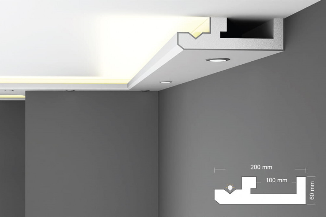 COVING GU10 DOWNLIGHT AND LED EPS PLASTER COATED Ceiling Wall Cornice ...