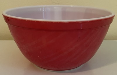 Vintage PYREX Bowl # 402 Primary Color Red 1 1/2 Qt Made In USA 7 ...
