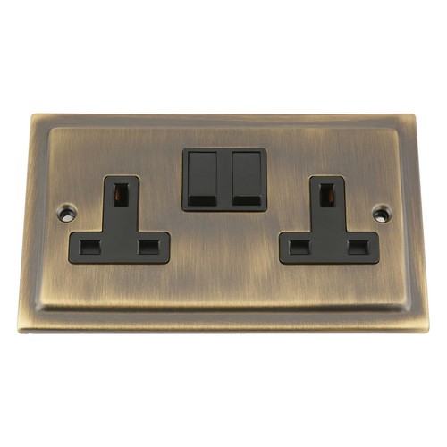 13A Wall Power Plug Socket 1 & 2 Gang Victorian Period Antique Dark ...