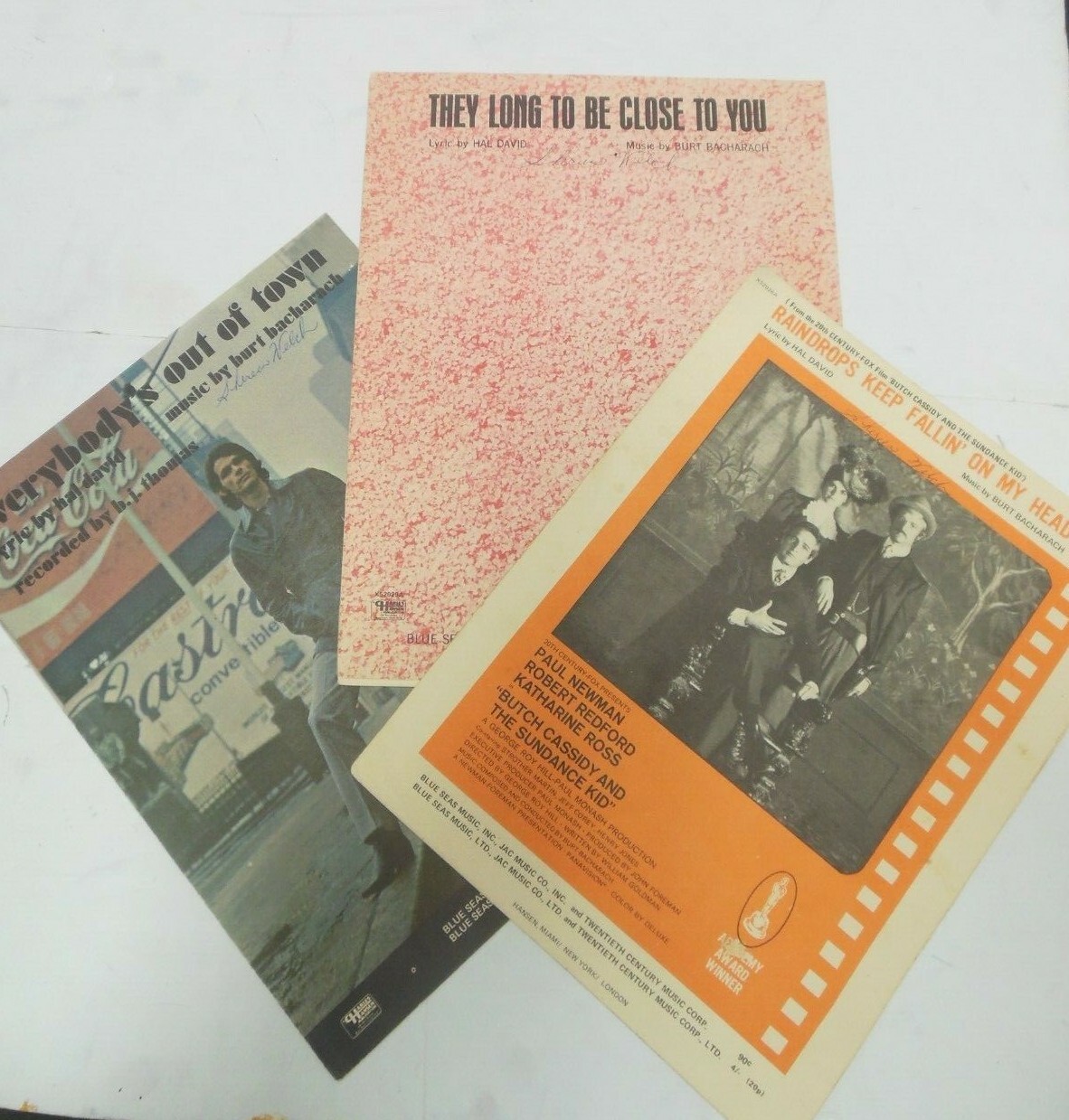 Burt Bacharach music Hal David lyrics sheet music 60's & 70's Lot of 3 ...