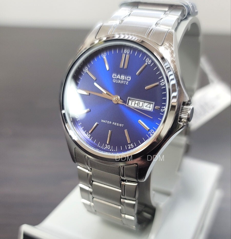 Casio Analog Mens Watch Silver Stainless Steel Original New MTP-1239D ...