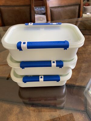 Sistema Freeze Heat Eat 4 Rectangular Food Containers Lids 2.1 quart 1. ...