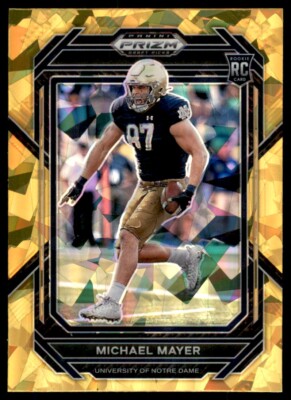 2023 Prizm Draft Picks Prizms Gold Ice Michael Mayer RC Notre Dame ...
