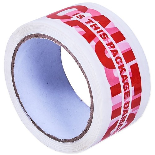 CAUTION PACKING TAPE ROLL 50m x 50mm Parcel Shipping Warning Security ...