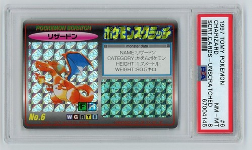 Pokemon Card Charizard No. 6 Holo Tomy Scratch Unscratched 1997 PSA 8 ...