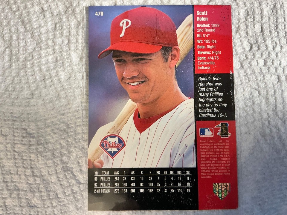 1998 Upper Deck #479 Scott Rolen Rookie of the Year Card | eBay