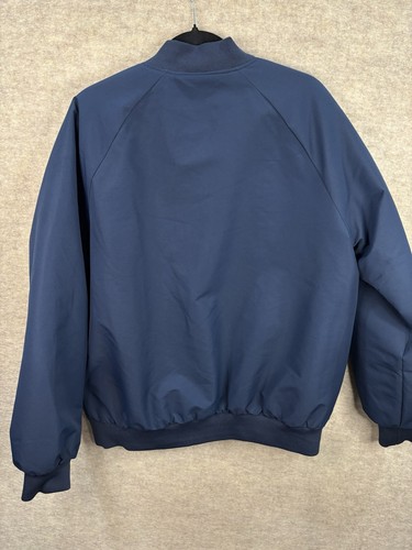 Faded Glory Bomber Jacket Zip Front Blue Quilted Lining Mens Size ...