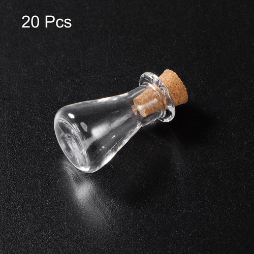20pcs Mini Glass Bottles with Cork Flask Shape Wishing Bottle | eBay
