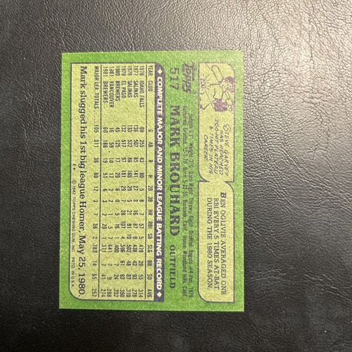 b15 1982 topps #517 Mark Brouhard Milwaukee brewers | eBay