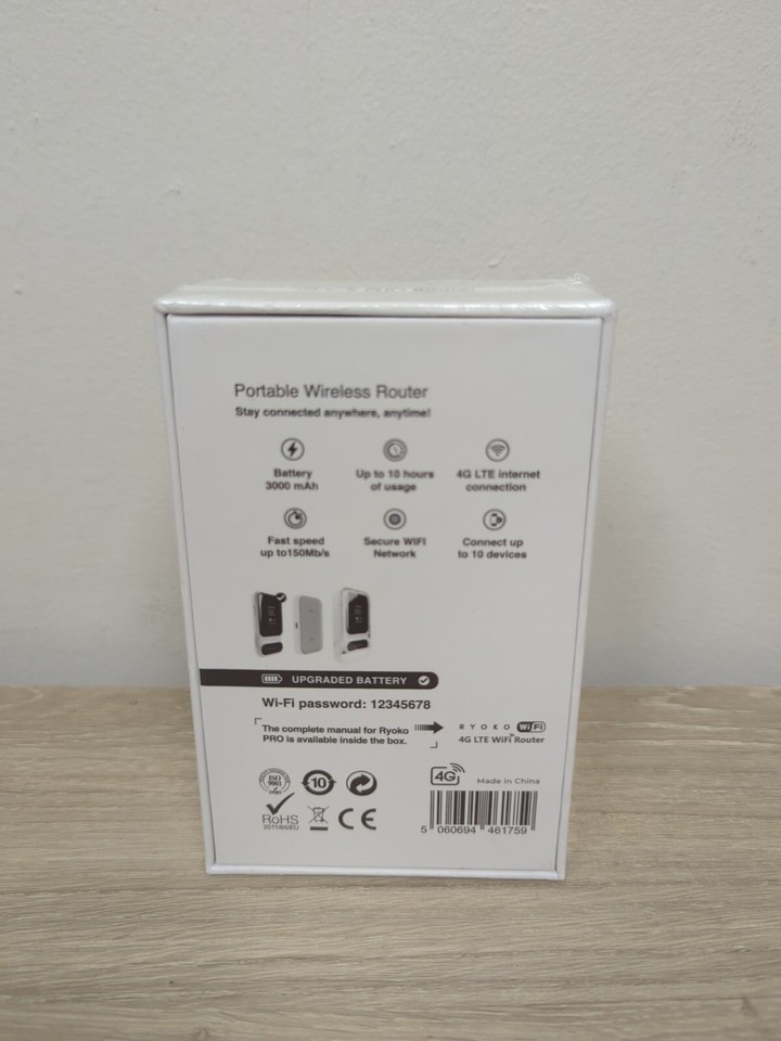 Ryoko Pro High-Speed Portable 4G LTE Wi-Fi Router- New | eBay