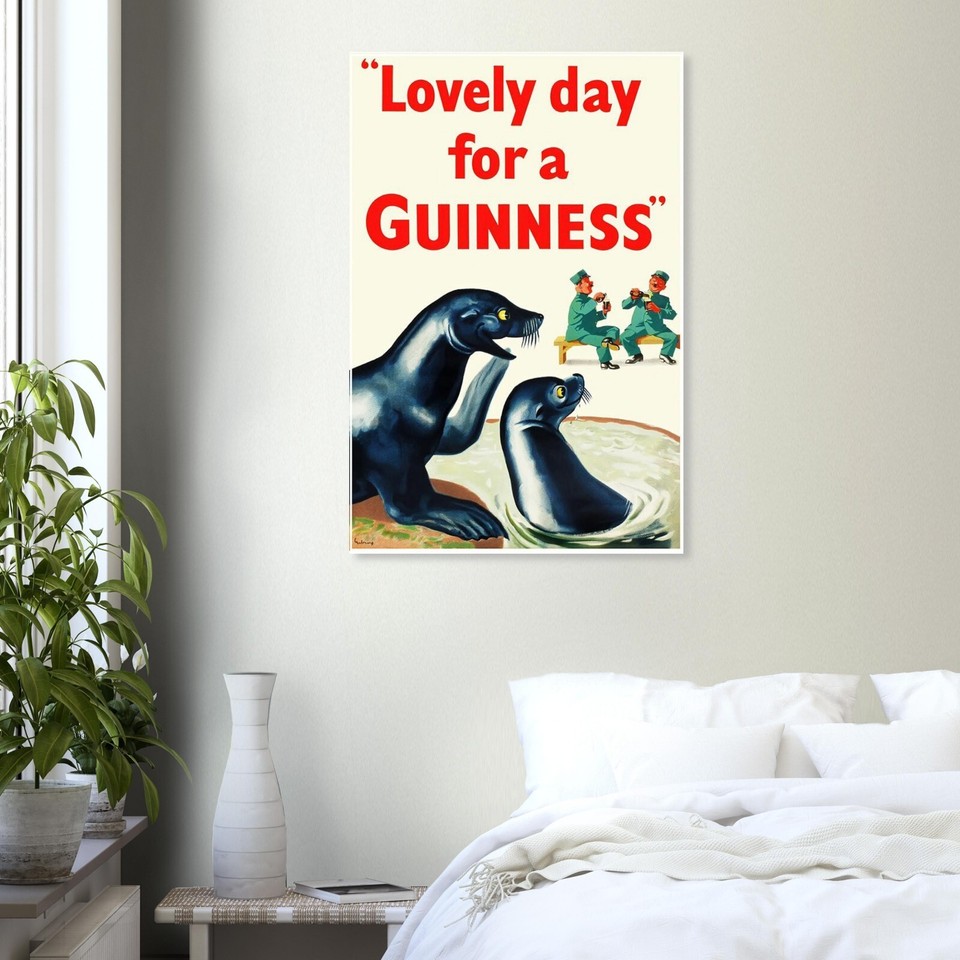 Lovely Day for a Guinness - Seals - Vintage Advertising Poster - Beer ...