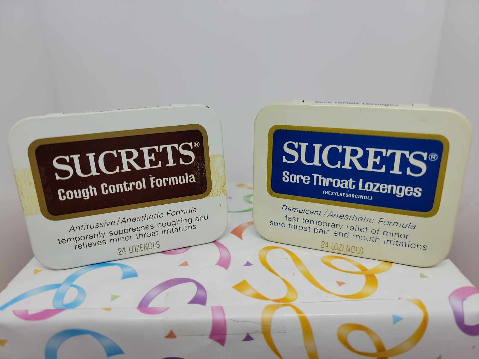 Vintage Sucrets Cough Control Formula Sore Throat Lozenges Tins Lot of ...