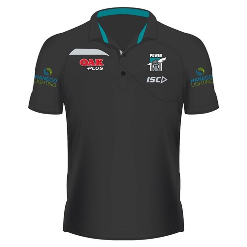 Port Adelaide Power Media Polo Shirt Sizes Small & 3XL Black AFL ISC In ...