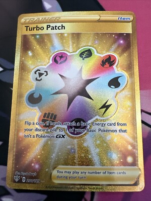 Turbo Patch 200/189 Gold Secret Rare Pokemon Darkness Ablaze NM | eBay