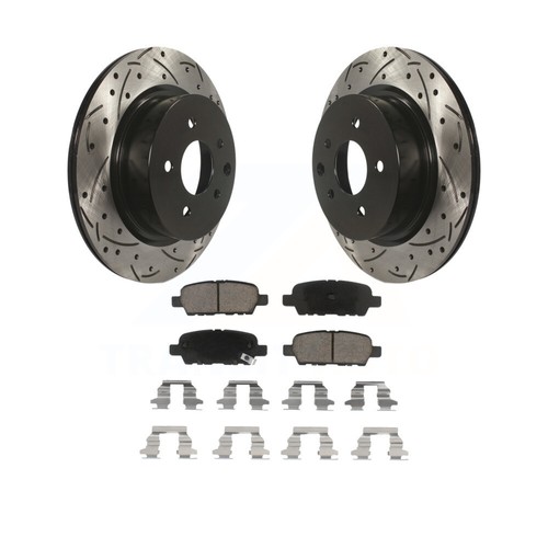 Rear Drilled Slotted Brake Rotors Pads Kit for 2009-2013 Infiniti G37 ...