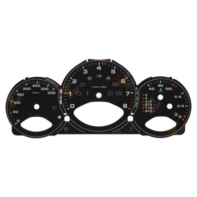 For Porsche 987.2 Boxster 987 C2 Cayman Dash Cluster Gauge Face 330KM/H ...