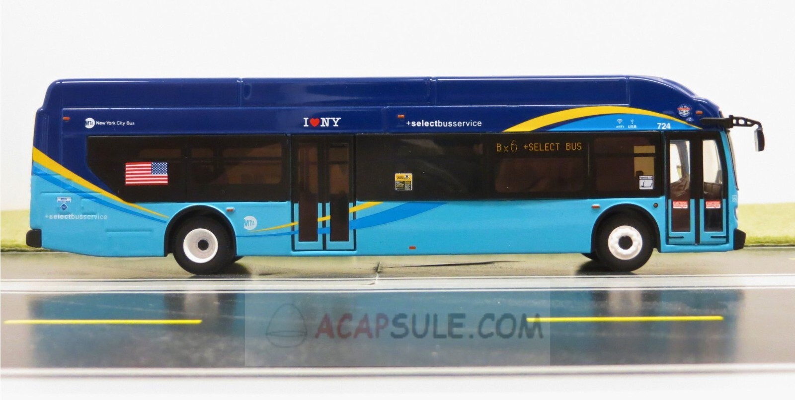 NYC MTA Bx6 Select Service 1/64 Scale New Flyer XN40 Bus Model | eBay