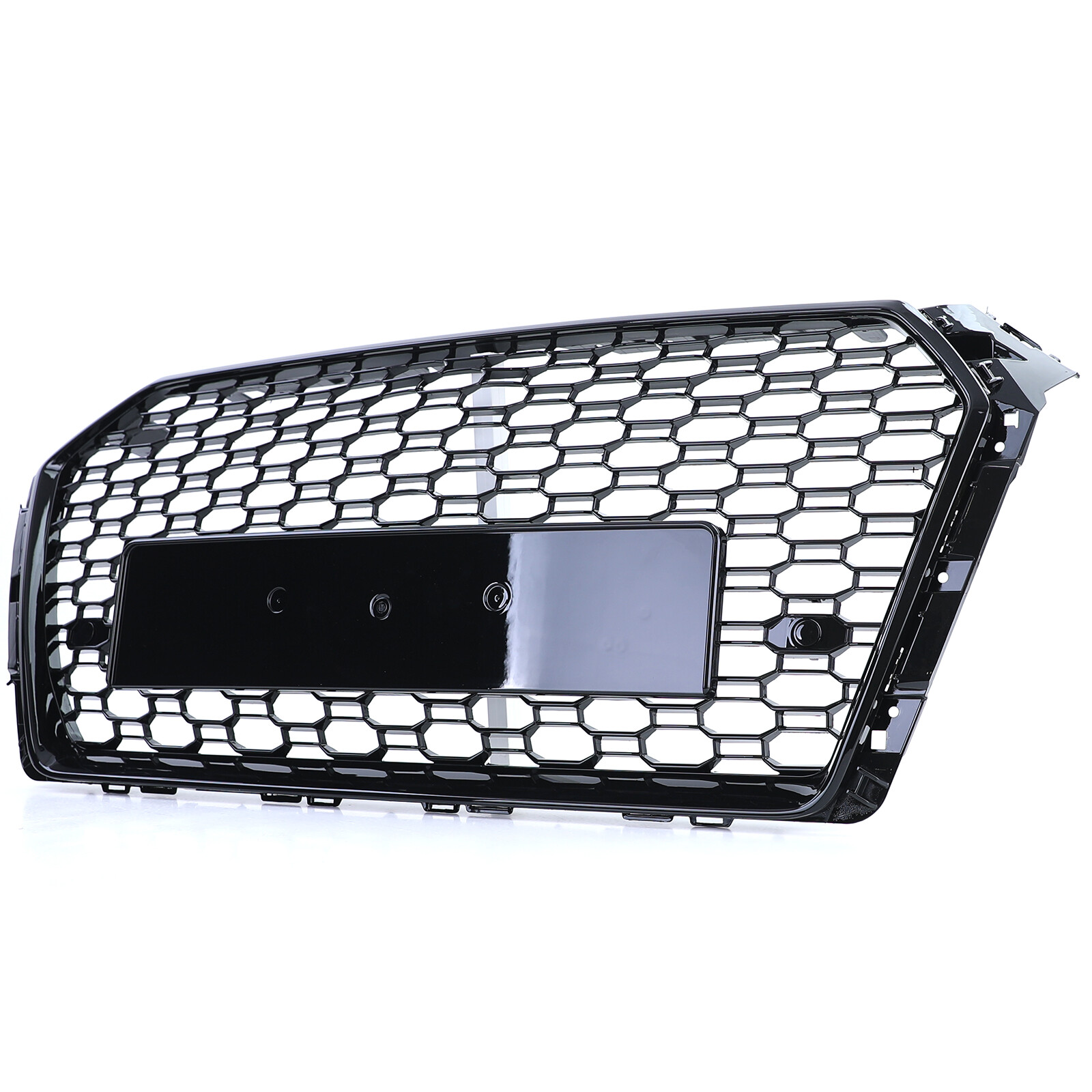 GLOSS BLACK HONEY COMB WEB RS5 LOOK GRILL FOR AUDI A4 B9 8W 5/2015-05/ ...
