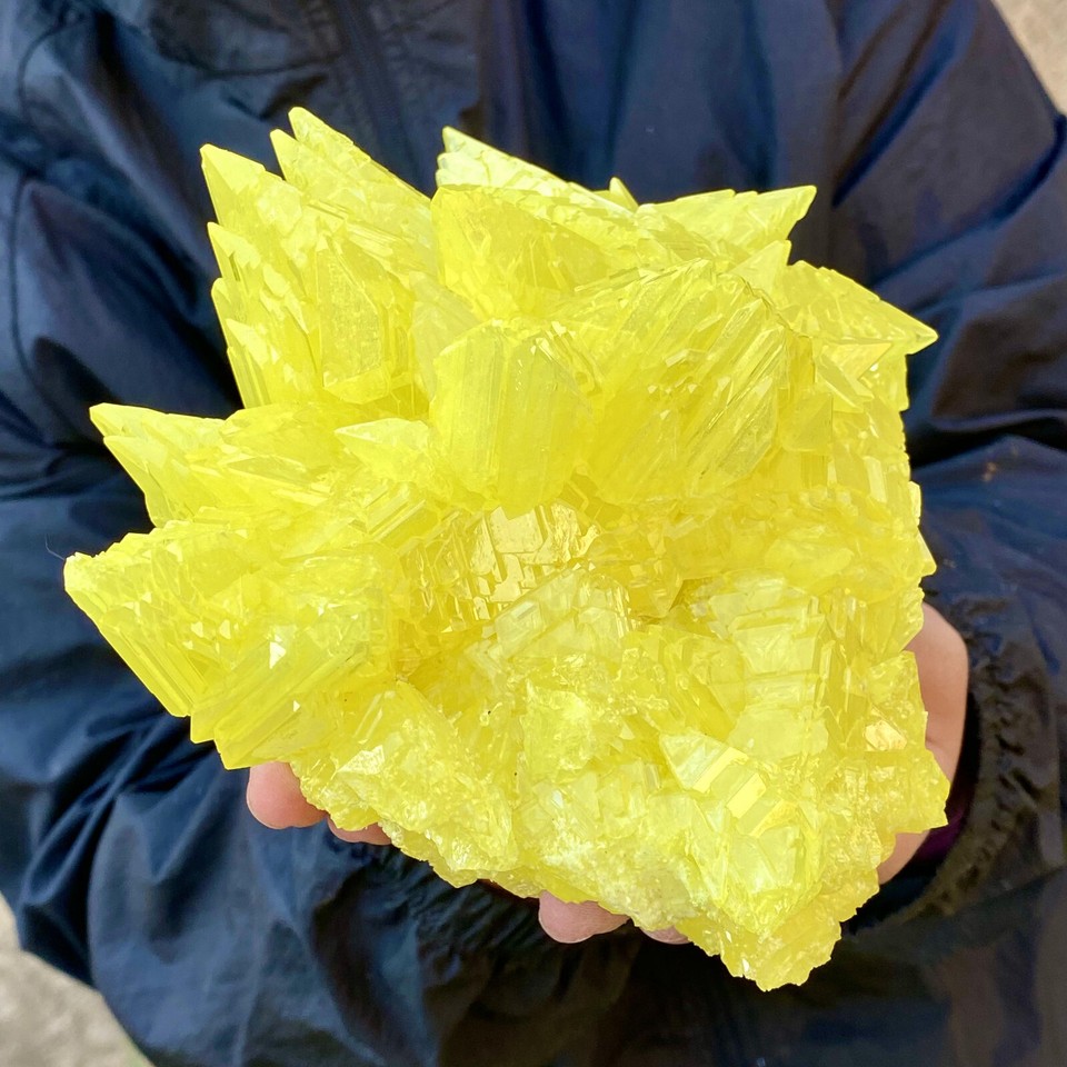 3.2LB Rare yellow sulfur crystal quartz crystal mineral specimen | eBay