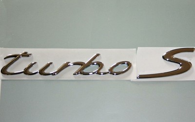 PORSCHE 997 CHROME TURBO S BADGE EMBLEM REAR GENUINE NEW | eBay