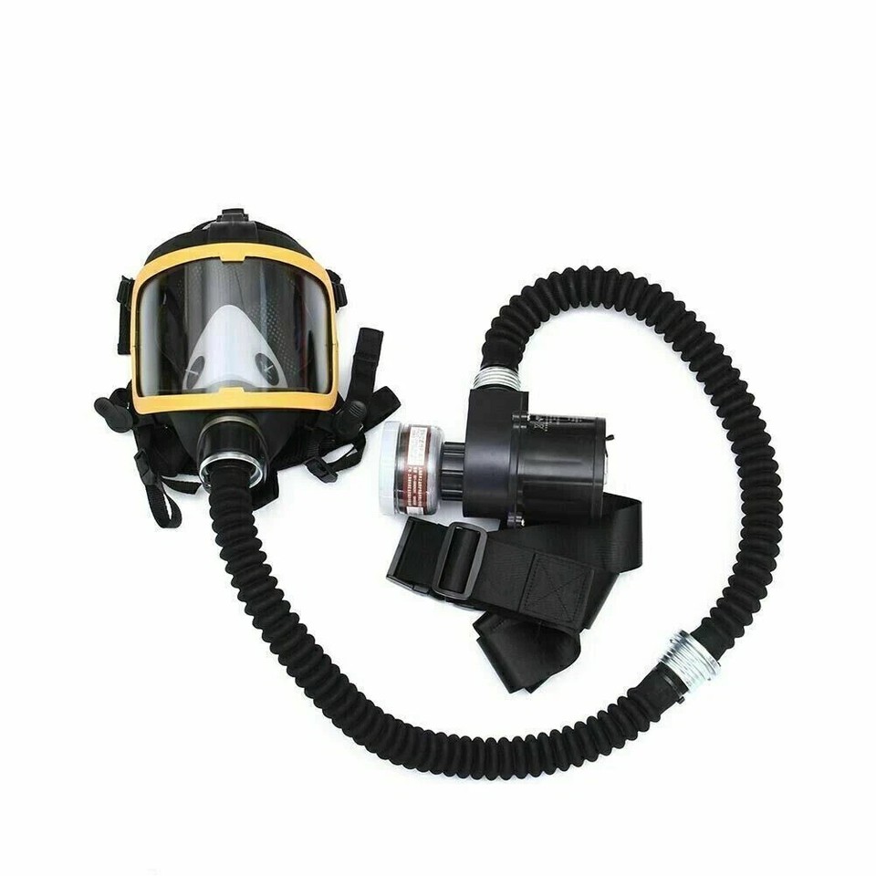 Full Face Gas Mask Flow Respirator Electric Supplied Air Fed Flow ...