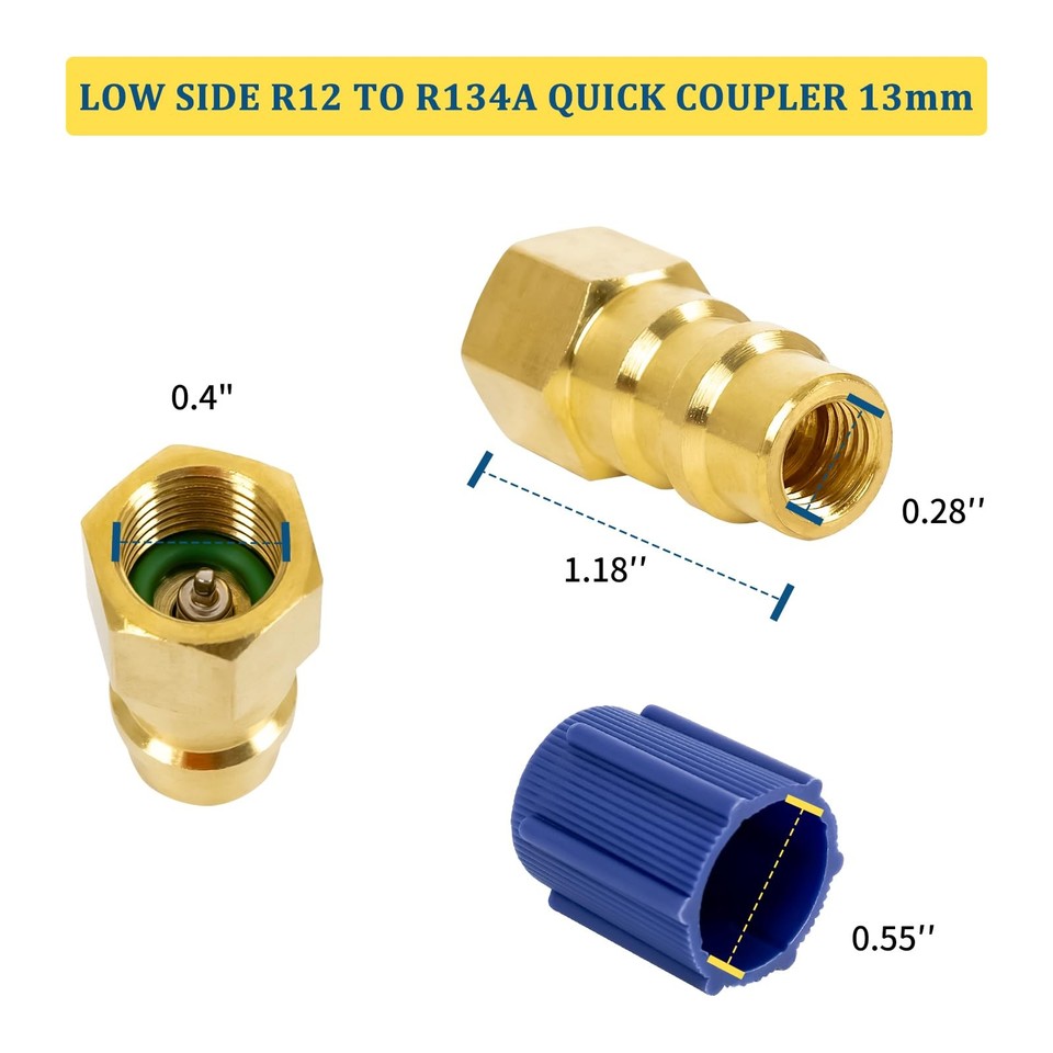 Fourtry R12 to R134a Conversion Fitting Adapter Kit - R12 to R134a ...