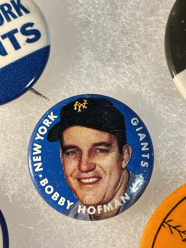 1950’s Display NY Giants Baseball Pinback -Hoffman, Irvin, Gomez,Dark ...