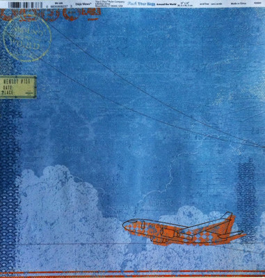 12" Scrapbook Paper 12p Pack Your Bags Around the World Airplane Flight ...
