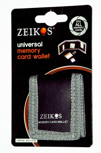 Zeikos Electronics ZE-MC3A Memory Card Case Wallet Black Fabric Holds 3 ...