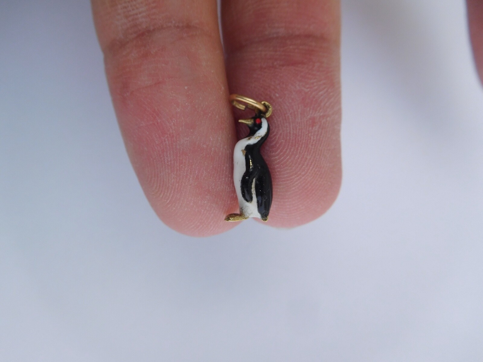 Extremely Rare Early 1900 s 14K Gold Enamel Snow Peng… - Gem