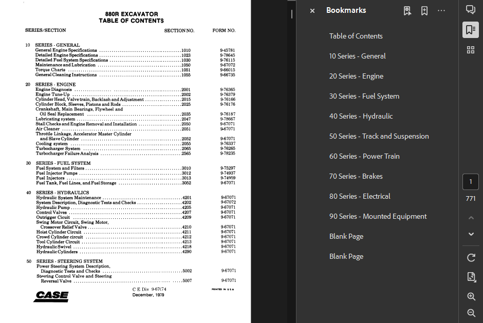 CASE 880R CRAWLER EXCAVATOR SERVICE REPAIR SHOP MANUAL PDF USB | eBay