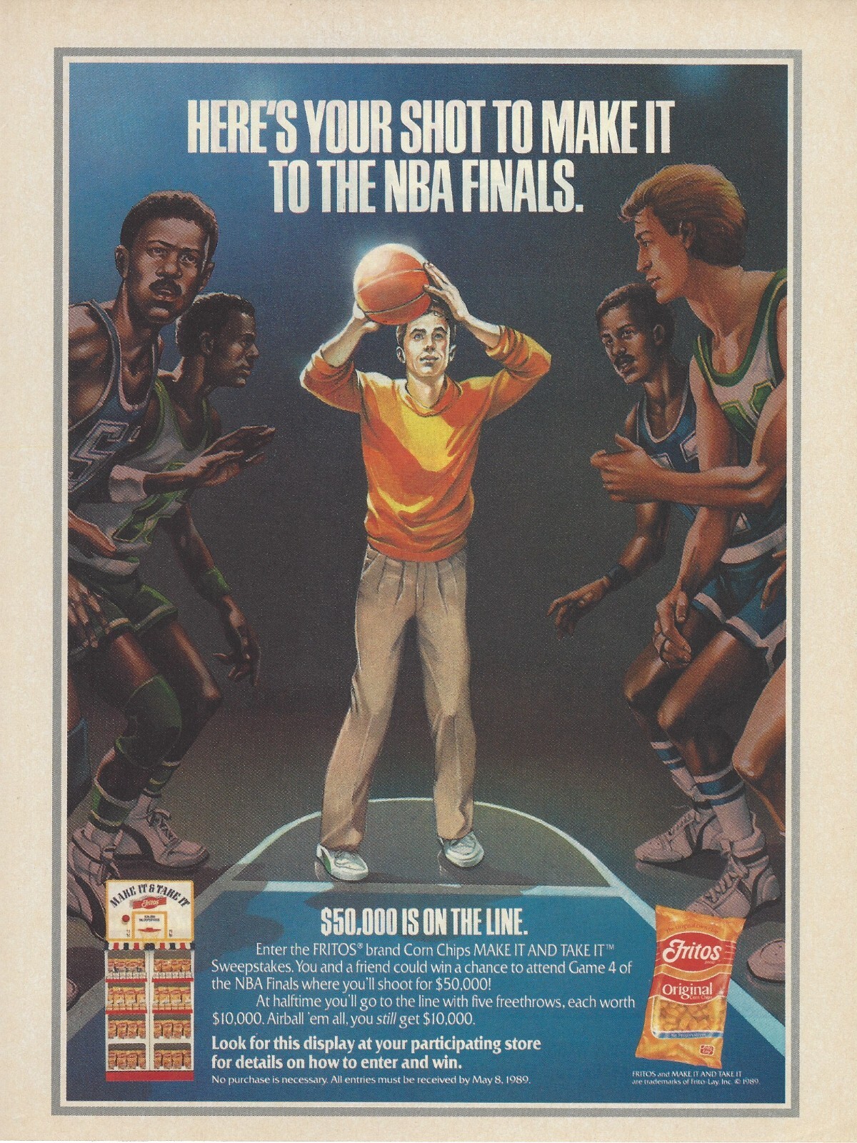 1989 Fritos Corn Chips Frito Lay NBA Finals vintage print ad 80's ...