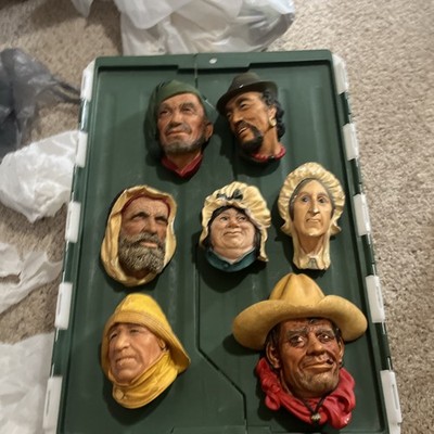 Vintage Lot Of 7 Bossons Chalkware Heads Lot 1 | eBay