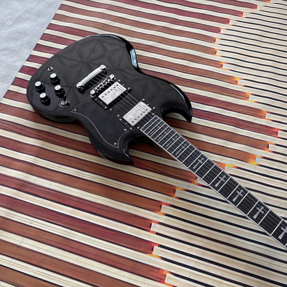 Custom Tony Iommi SG Electric Guitar Cross Inlay Mahogany Body Fast ...