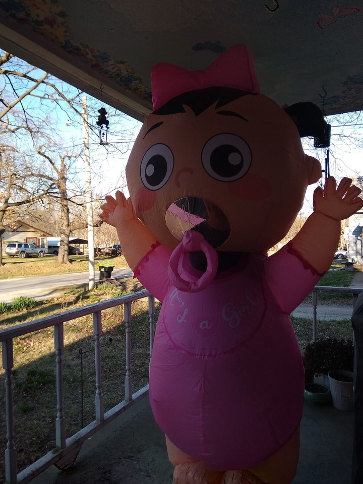 Inflatable Gender Reveal Baby Girl Costume adult cosplay gender shower ...