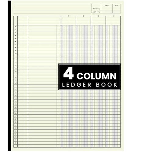4 Column Ledger Book: Accounting Ledger Book for Bookkeeping, 4 Column ...