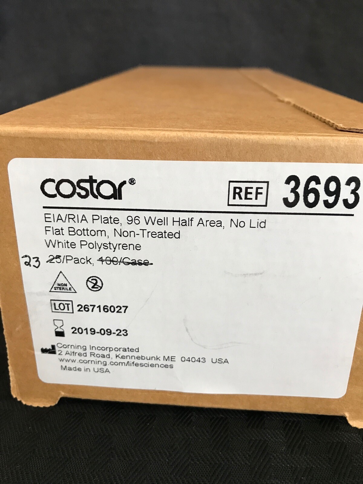 (23) CORNING Costar 96-Well White PS Half Area Microplate Non-Sterile ...
