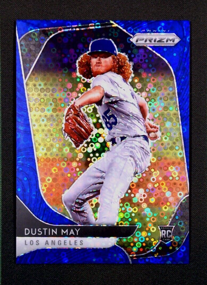 2020 Panini Prizm Baseball #126 Dustin May Blue Disco RC SP #199/199 ...
