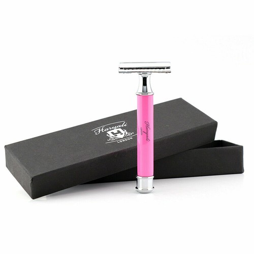 Luxury DE Safety Razors in Pink Handle Hair Remover Classic Traditional ...