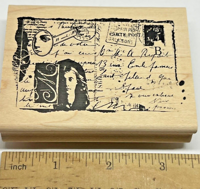 Splendor CARTE POSTALE Collage People Post Card Art Rubber Stamp by ...