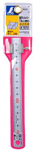 Shinwa Ruler Straight Silver With Stopper 150mm 15cm 76751 from JAPAN ...