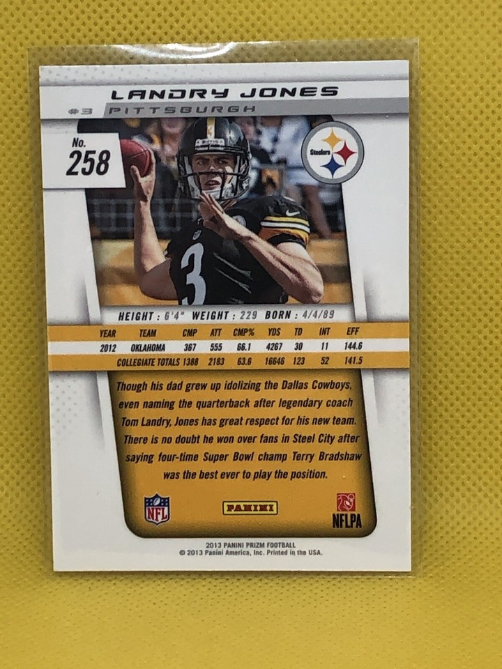 LANDRY JONES 2013 Panini Prizm RC Rookie #258 Sooners STEELERS | eBay