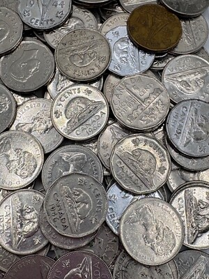 Lot of 50 - Random Canadian Nickels 5 Cent Coin Collection - Nickel ...