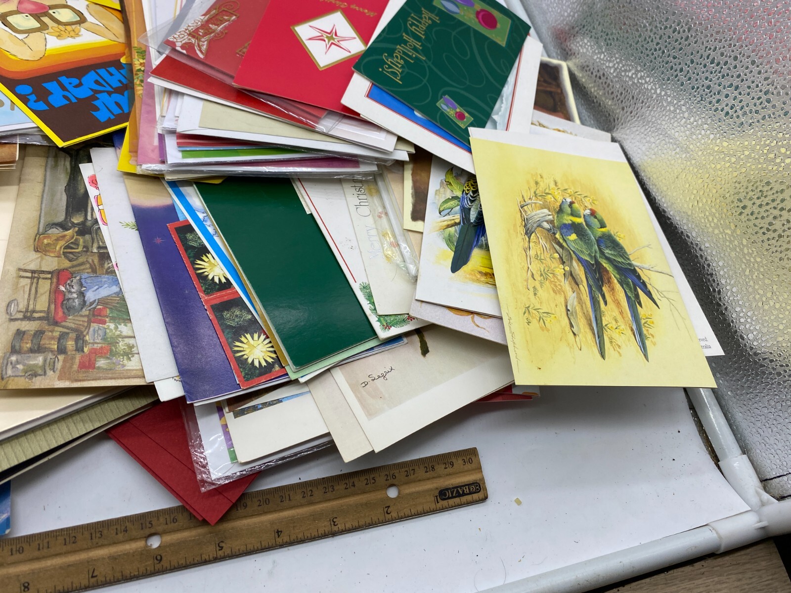 Approx. 192 mostly unused cards + envelopes decorating crafts scrapbook ...