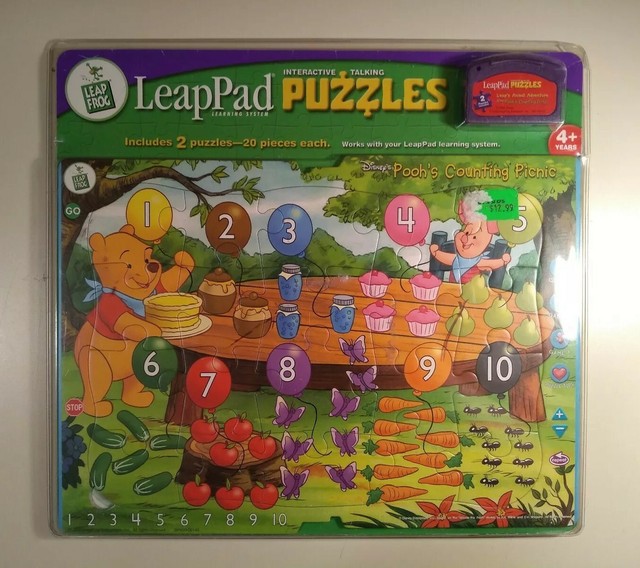 LeapFrog LeapPad Poohs Counting Picnic Interactive Talking Puzzles Pooh ...