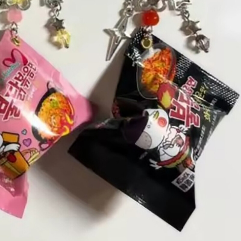 1 Piece Handmade Buldak Ramen Keychain Aesthetic Simulated Snack Bag ...