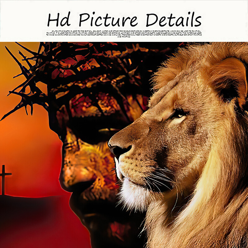 Lion and Jesus Canvas Painting Wall Poster Prints Art Home Decor Canvas ...